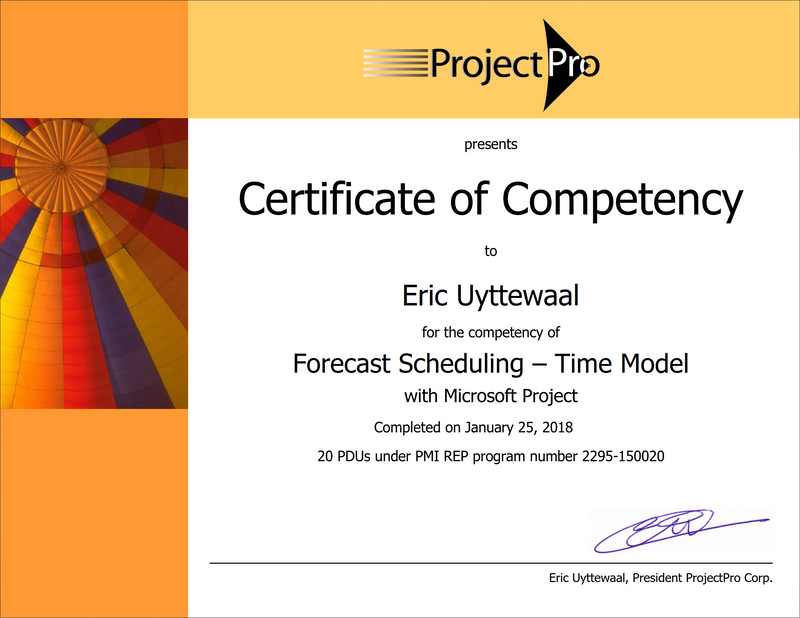 Forecast Scheduling - Time Model – ProjectPro Corp